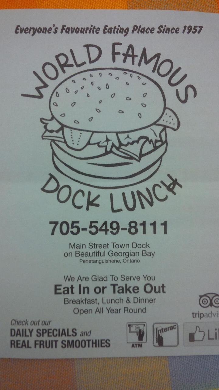 World Famous Dock Lunch - Penetanguishene, Canada | Menu & Reviews ...