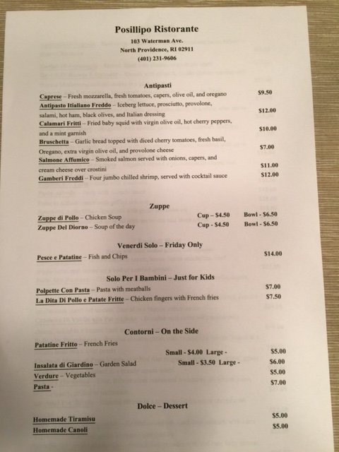 Posillipo Restaurant - North Providence, RI | Reviews, Menu & Photos ...