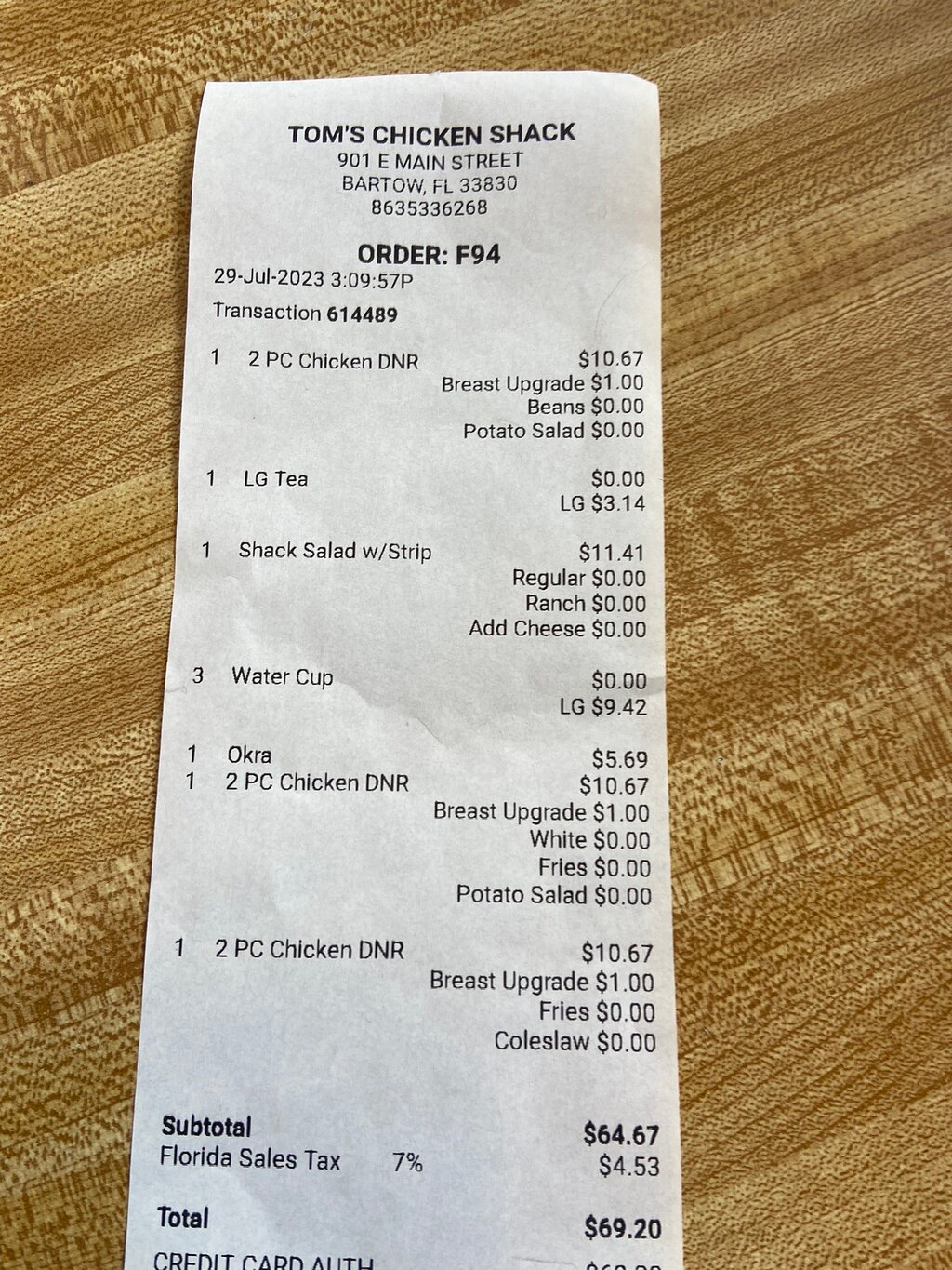 Tom's Chicken Shack - Bartow, FL | Menu & Reviews | Foodeist